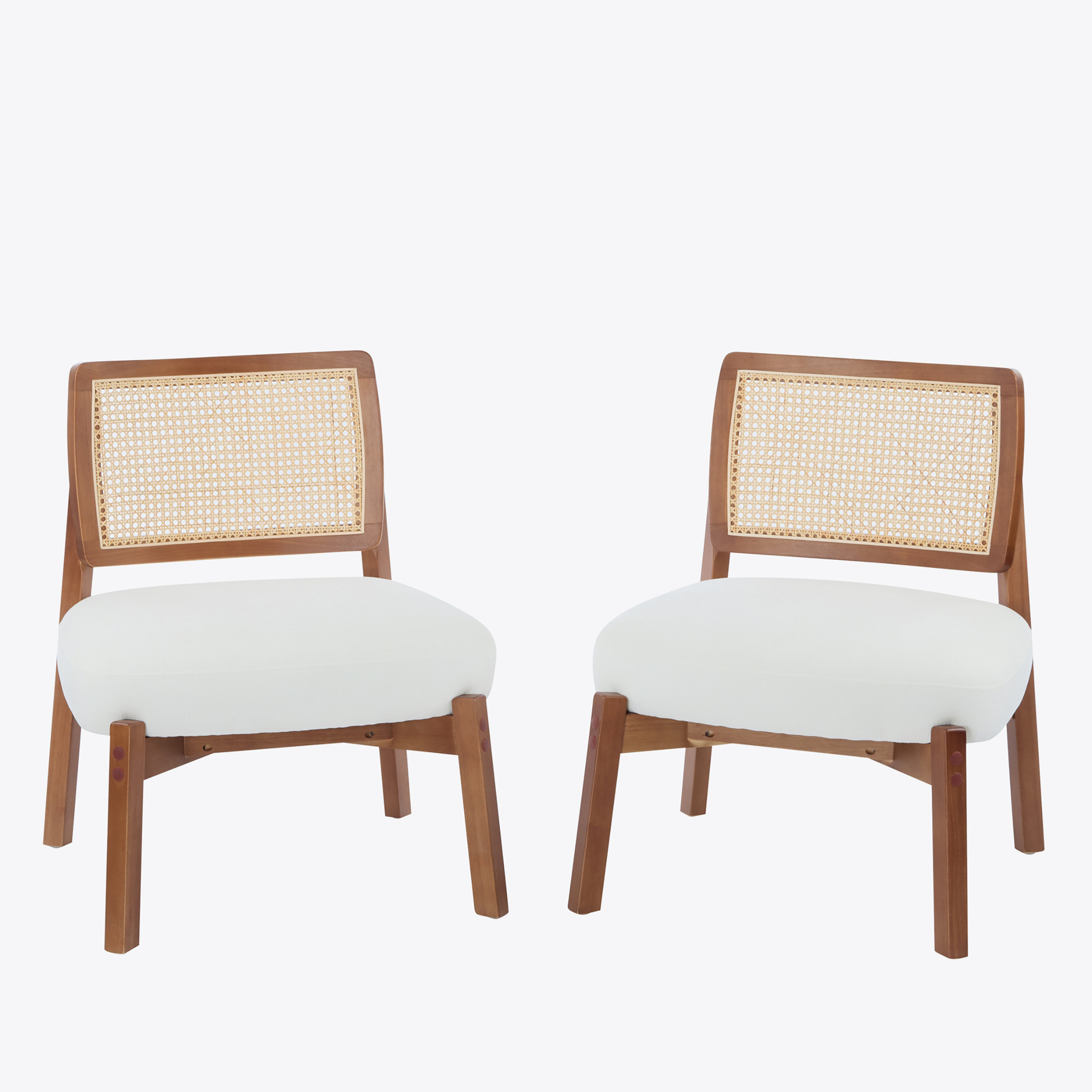 Bay Isle Home™ [Set of 2] Modern Beige Lounge Chair with Woven Backrest ...